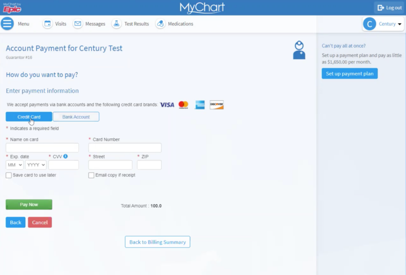 Payment Integrations | MyChart