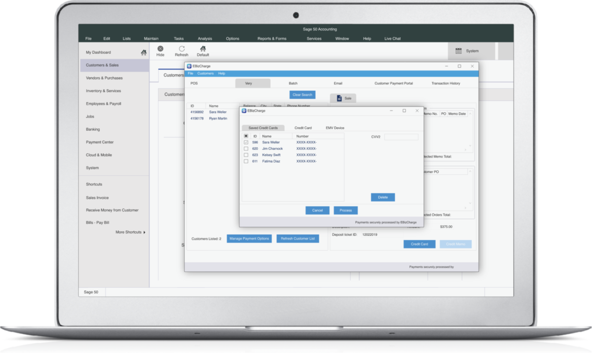 Payment Processing | Sage 50 | EBizCharge™